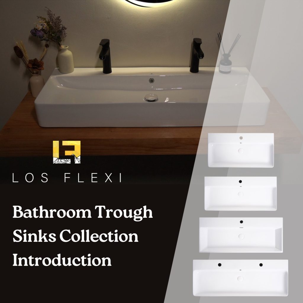 Los Flexi Rectangular Trough Bathroom Sink 43″L X 16″W