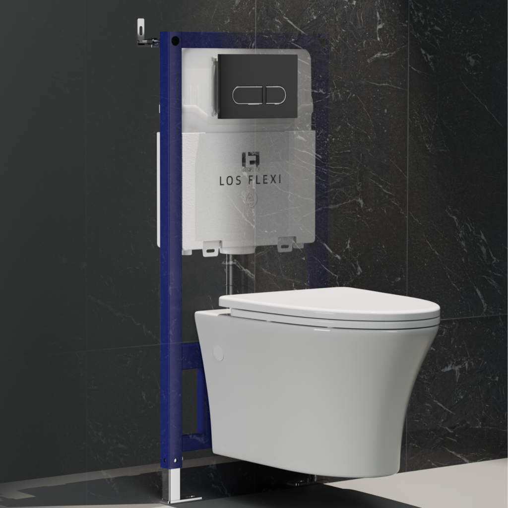 Los Flexi Belen Concealed In-Wall Toilet Tank & Toilet Combo Set