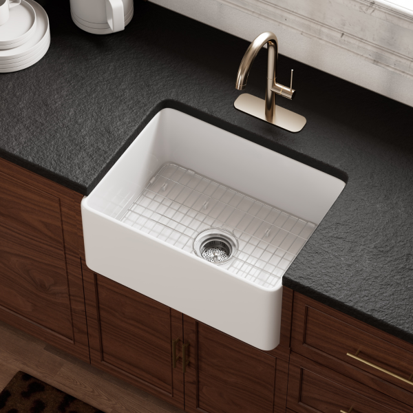 Los Flexi Double Bowl Undermount White Kitchen Sink 32X19X10 Inch