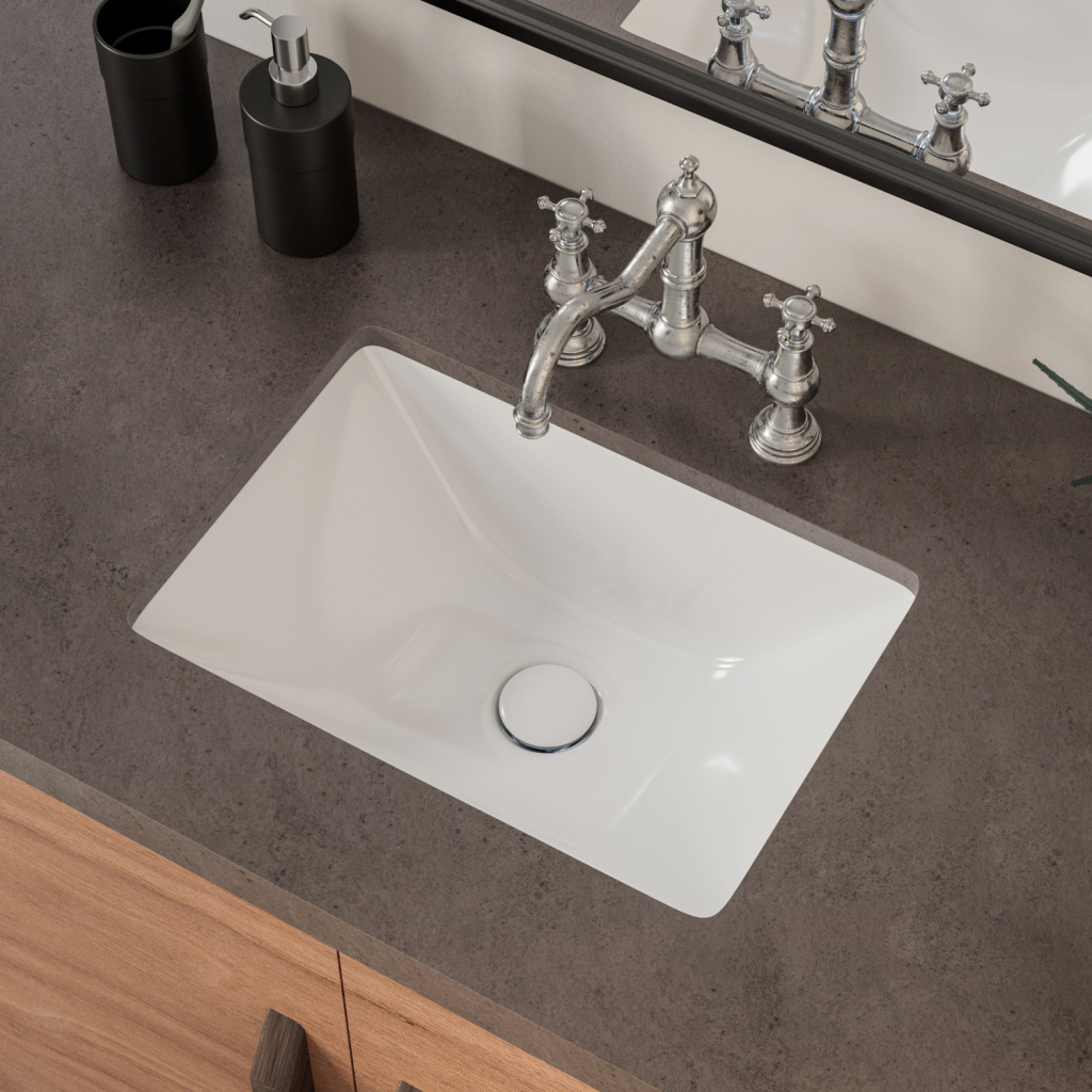 Los Flexi Rectangular Undermount Bathroom Sink 18"L x 13"W