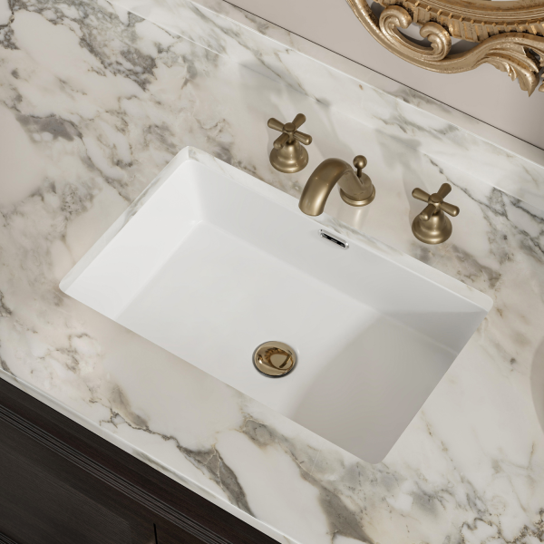 Los Flexi Rectangular Undermount Bathroom Sink 24"L x 16"W